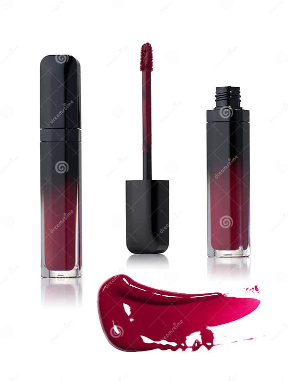 Liquid Lipstick with a Single Color Swipe Stock Image - Image of facial ...