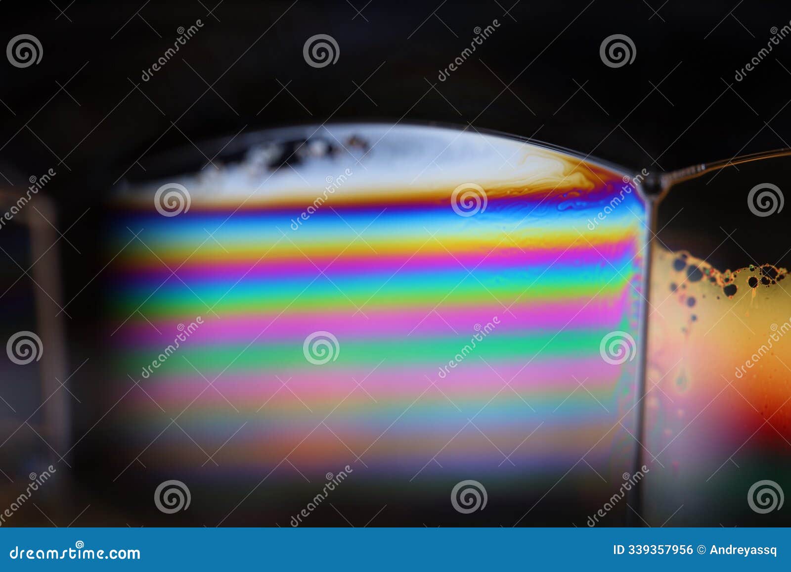 Bright Rainbow Reflection of Liquid in Macro, Dispersion, Surrealistic ...