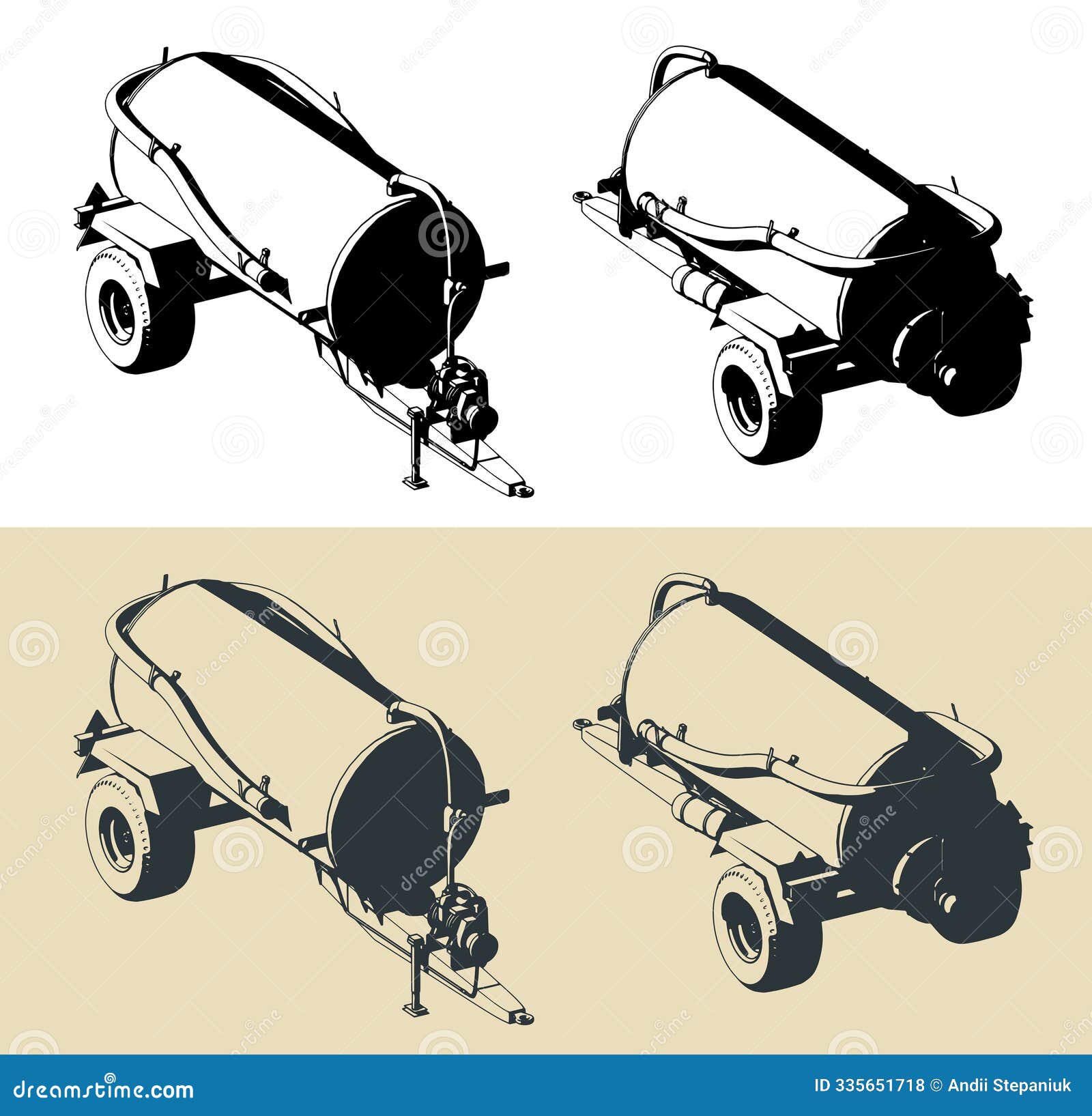 Liquid Manure Spreader Blueprints Cartoon Vector | CartoonDealer.com ...