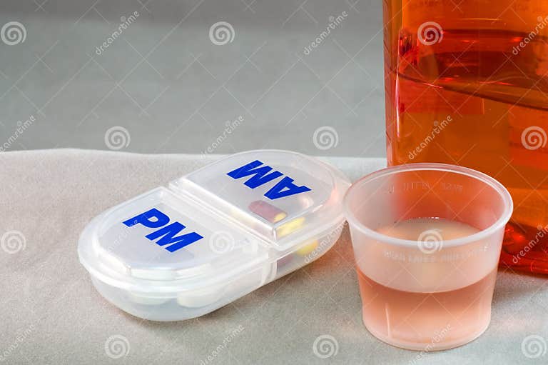Liquid Medication and Pills Stock Image - Image of medicinal, remedy ...