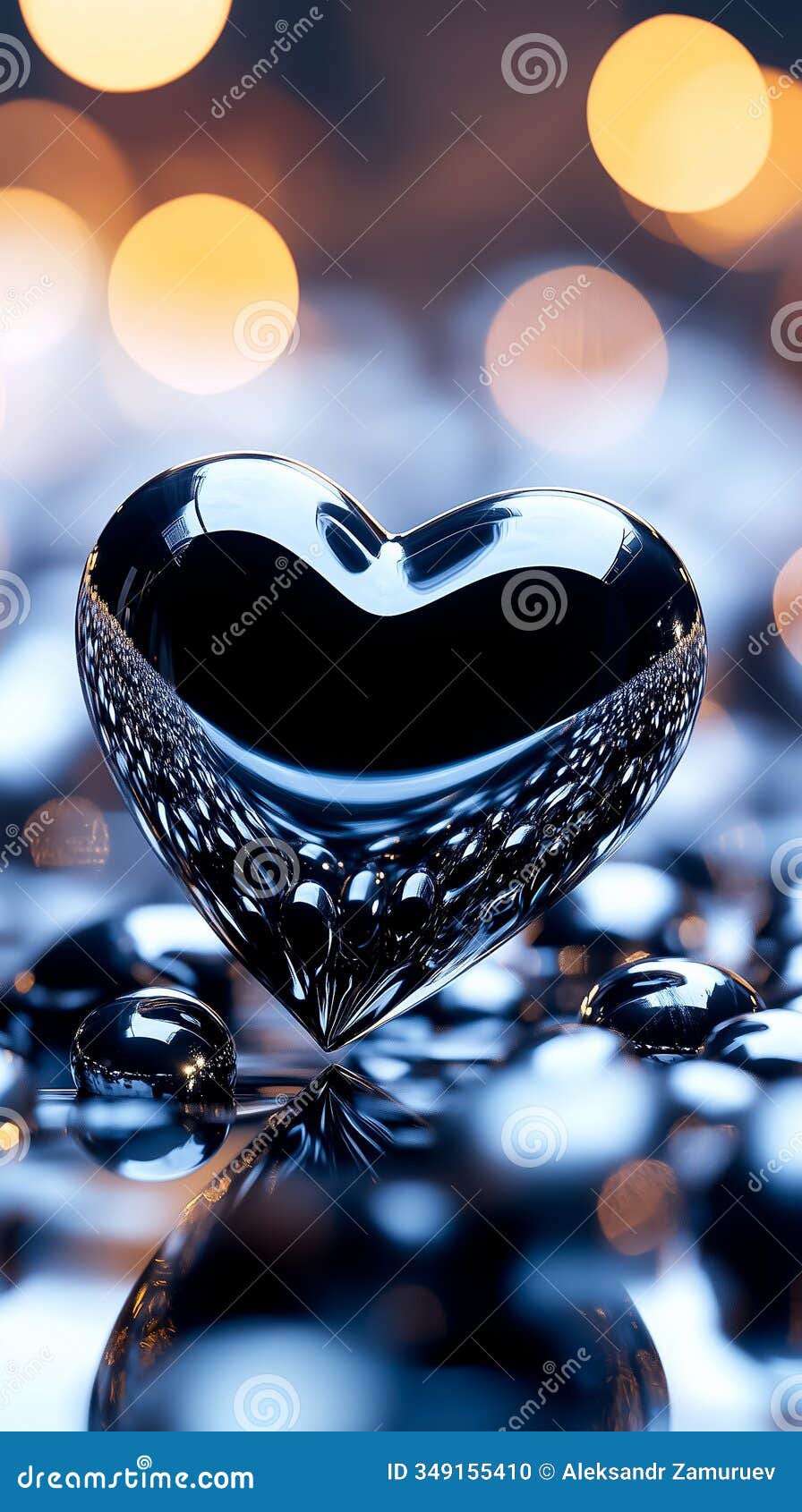 Liquid Mercury Forms a Smooth Heart Shape, Shimmering and Reflecting ...