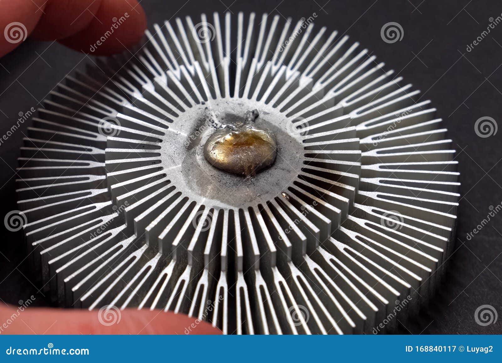 Liquid Metal on Aluminum Processor Cooling Radiator Stock Image - Image ...