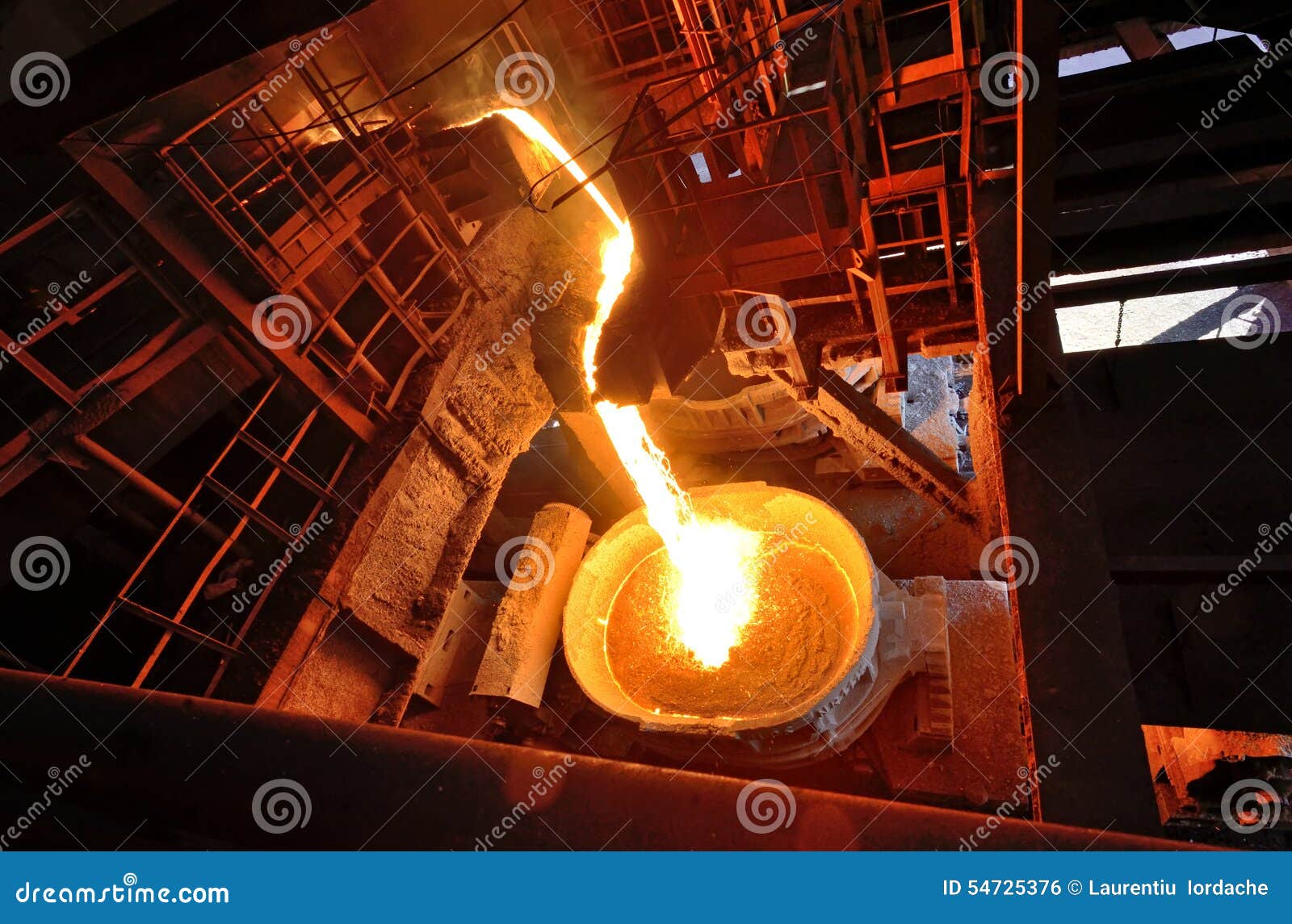 Liquid Metal from Blast Furnace Stock Photo - Image of industrial ...