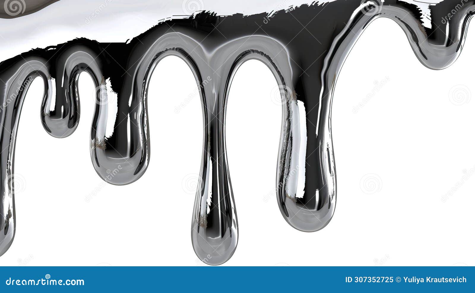 Liquid Metal Dripping 3d Illustration. Generative AI Stock Illustration ...