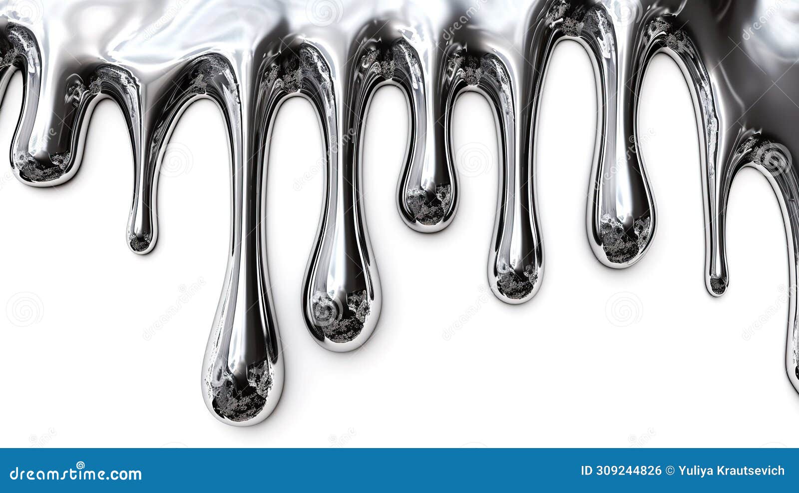 Liquid Metal Dripping 3d Illustration. Generative AI Stock Illustration ...