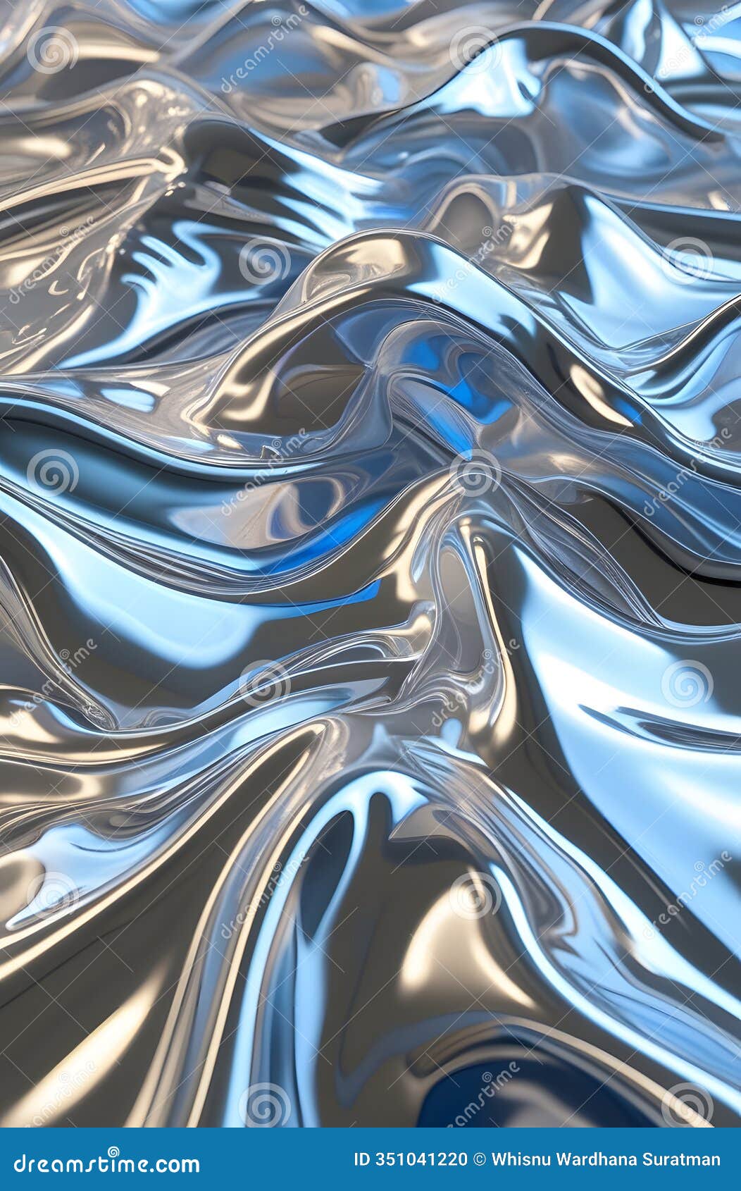 Liquid Metal-inspired Design with Wavy Chrome Patterns and Highlights ...