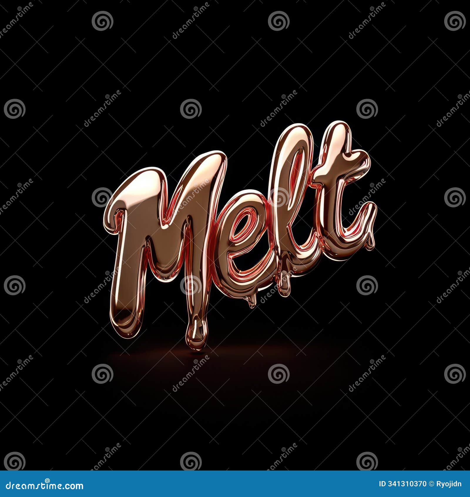 Blue Liquid with Melt Text stock illustration. Illustration of text ...