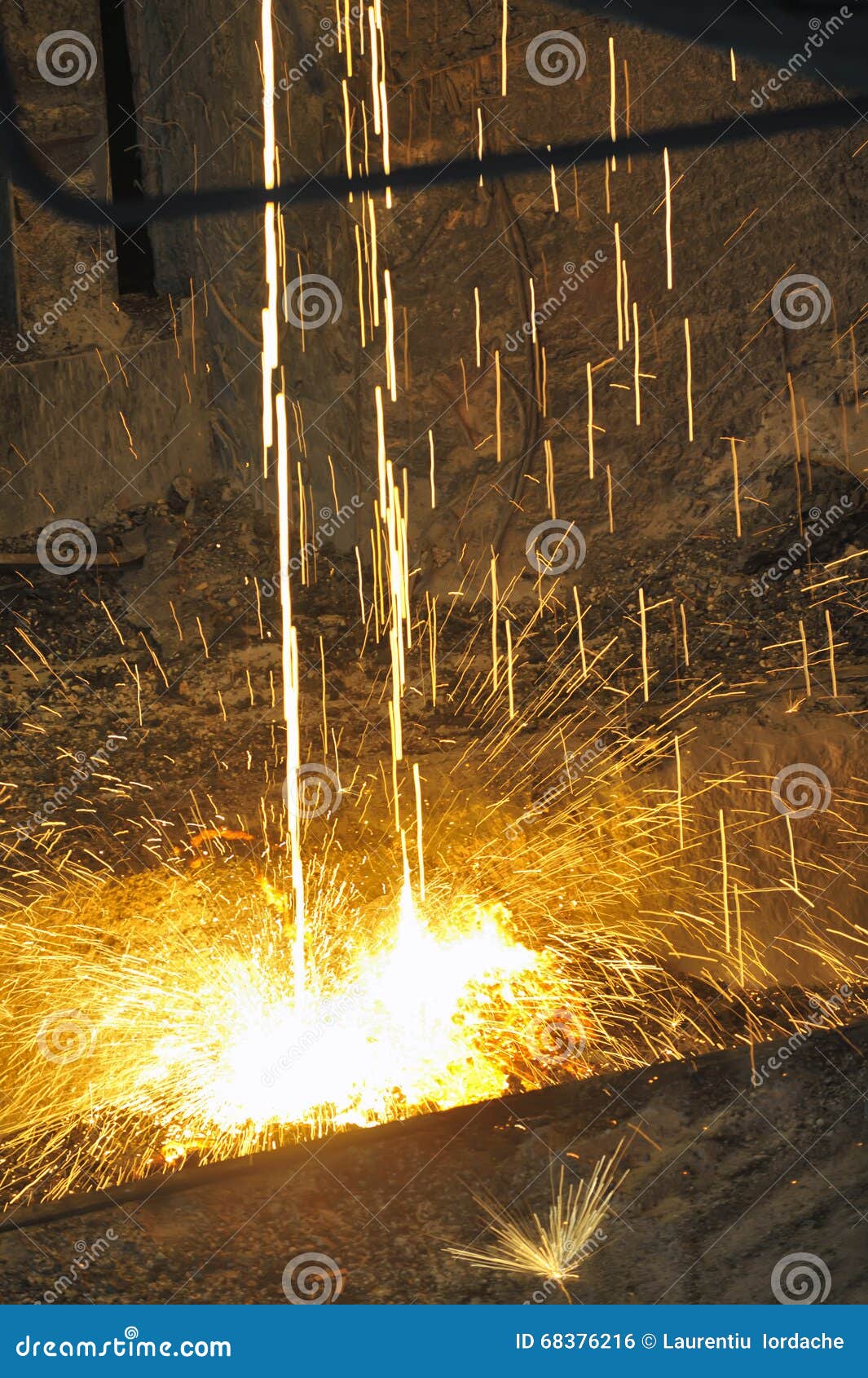 Liquid Metal Pouring in Railroad Containers Stock Photo - Image of flow ...