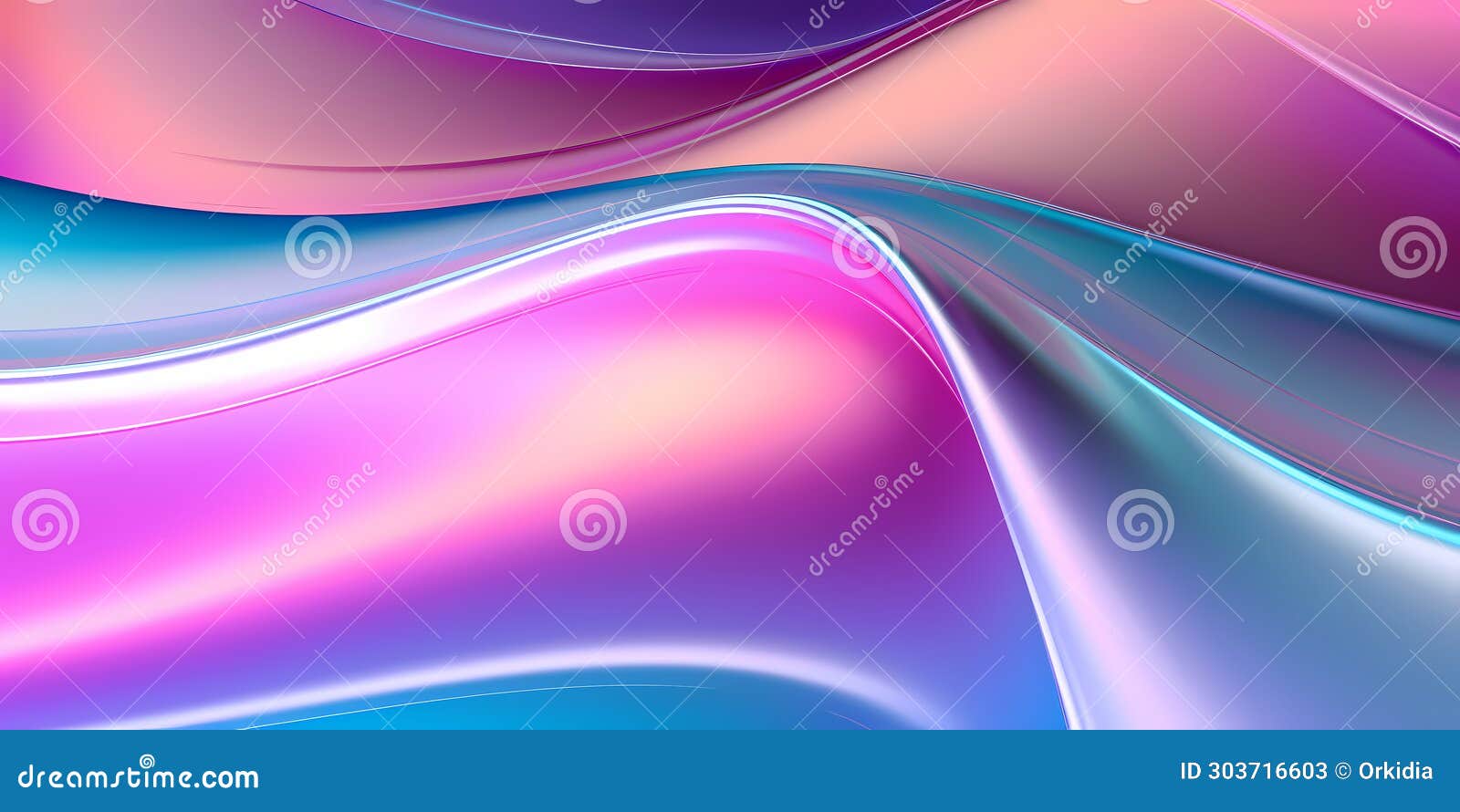 Liquid Metal Texture Abstract Background with Soft Neon Colors - Wave ...