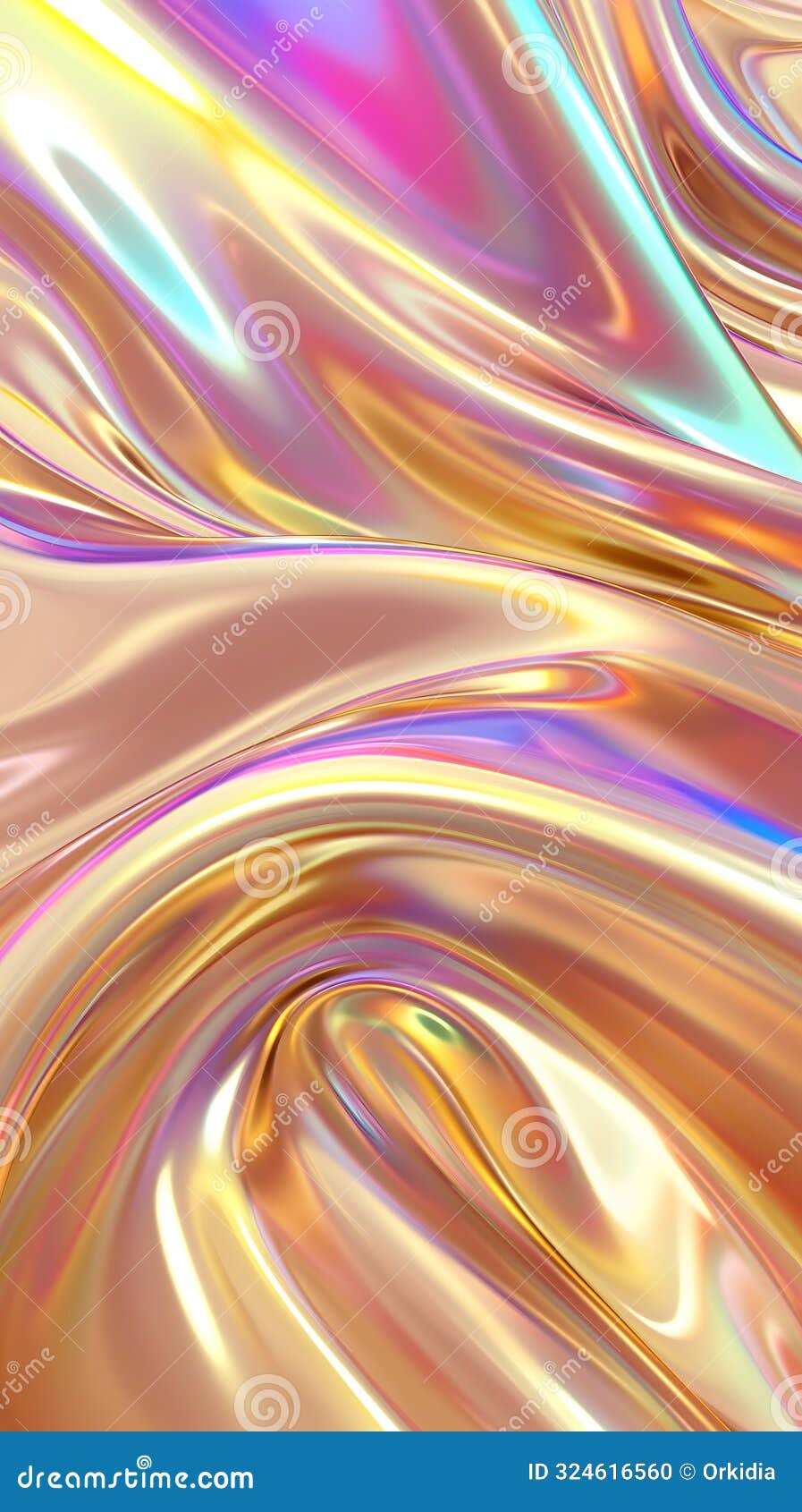 Liquid Metal Texture Abstract Background with Soft Neon Colors Stock ...