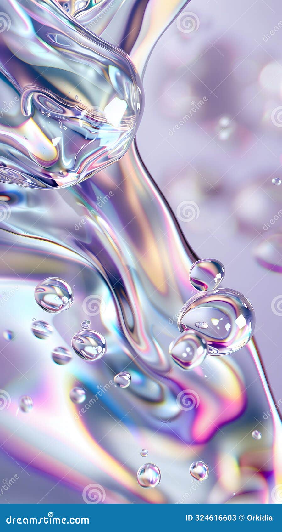 Liquid Metal Texture Abstract Background with Soft Neon Colors Stock ...