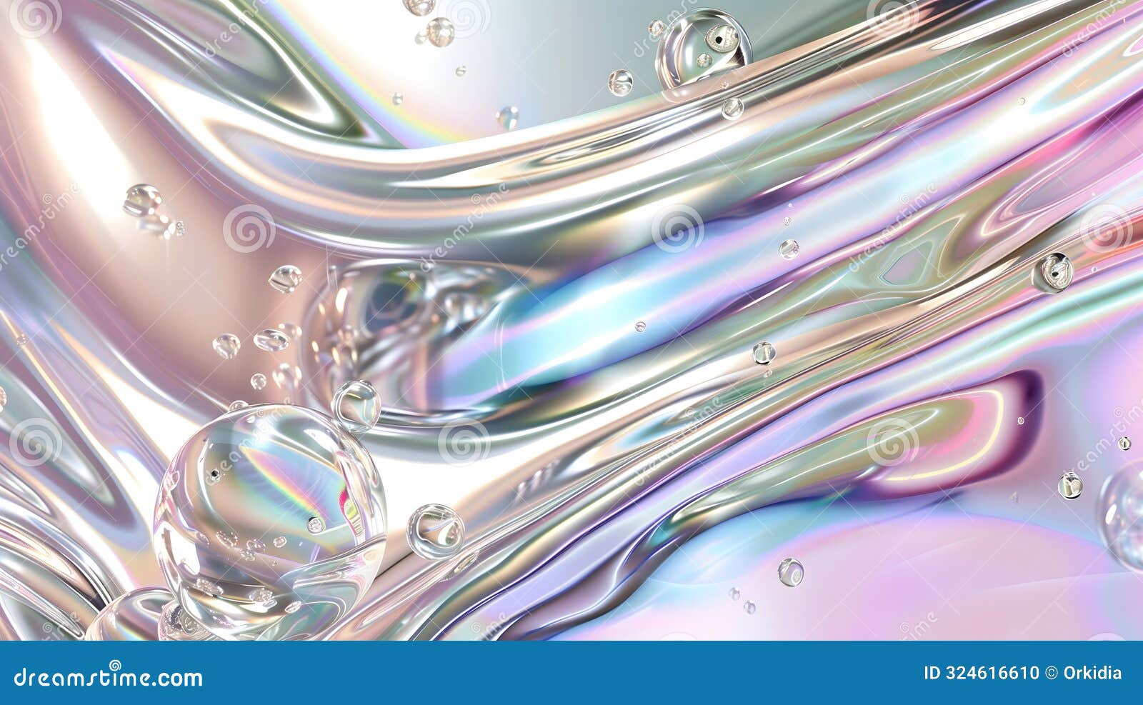 Liquid Metal Texture Abstract Background with Soft Neon Colors Stock ...