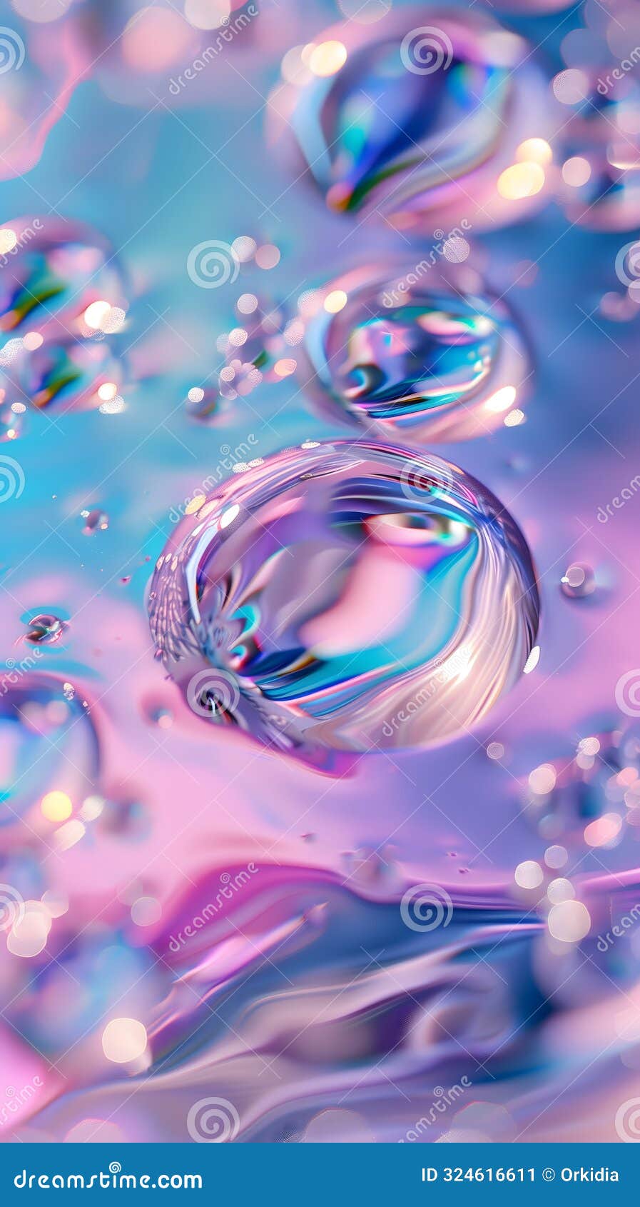 Liquid Metal Texture Abstract Background with Soft Neon Colors Stock ...