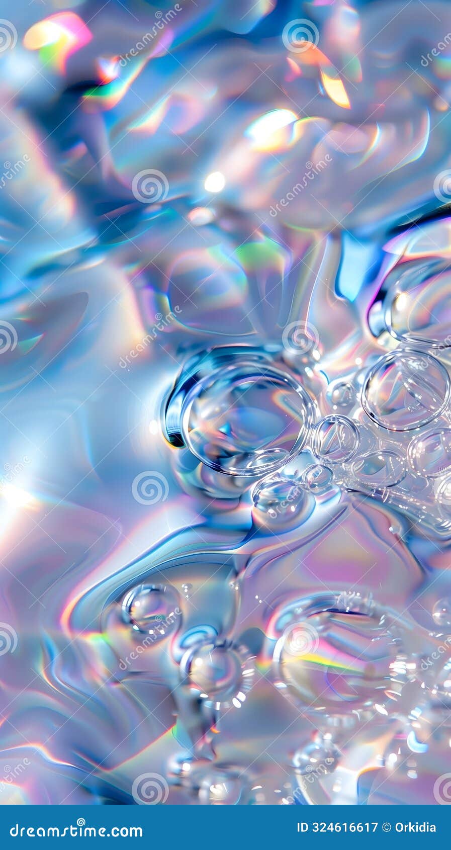 Liquid Metal Texture Abstract Background with Soft Neon Colors Stock ...