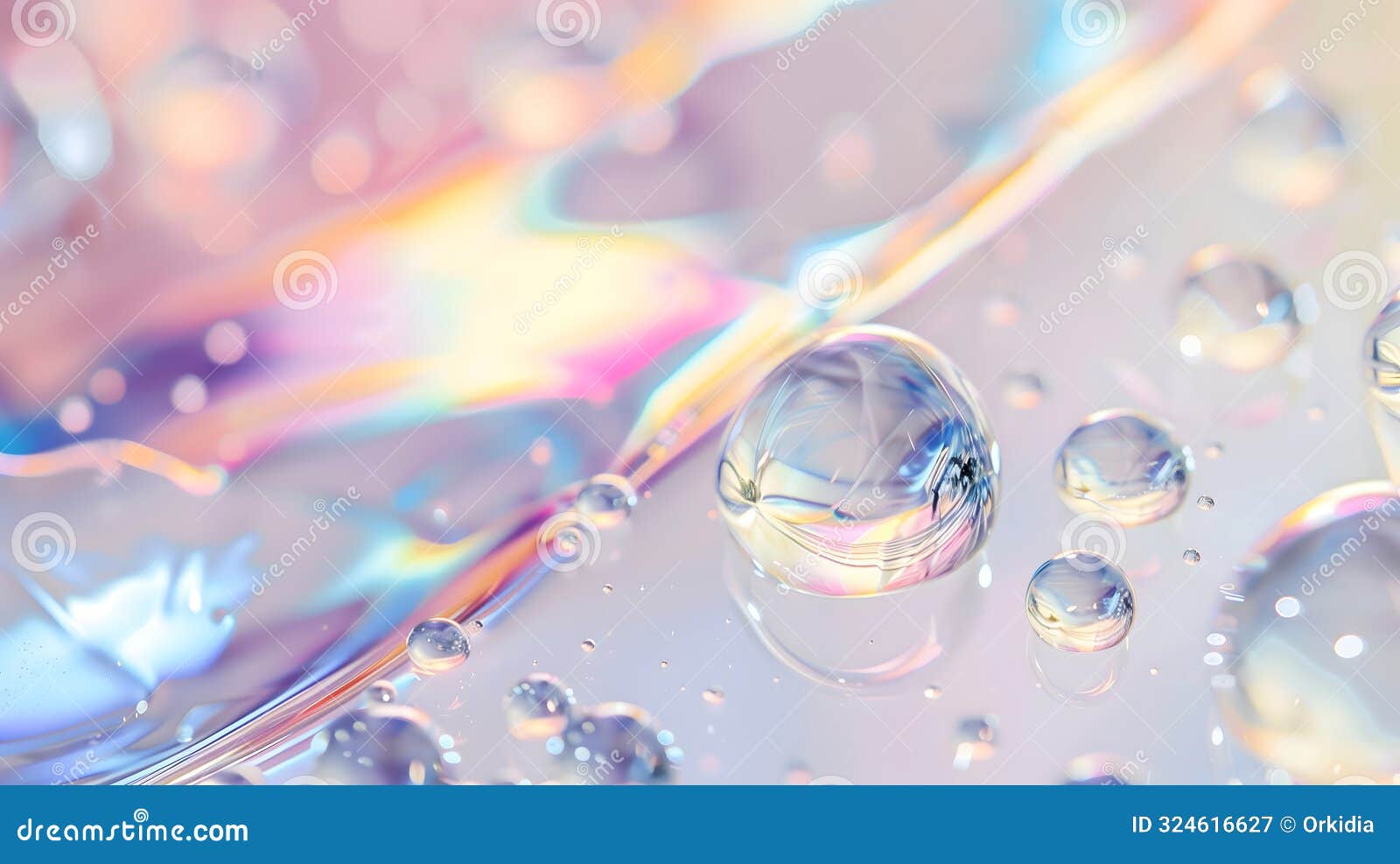 Liquid Metal Texture Abstract Background with Soft Neon Colors Stock ...