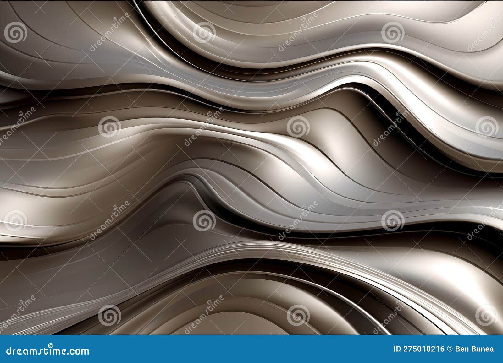 Liquid Metal Waves - Abstract Background Design with Metallic Wavy ...