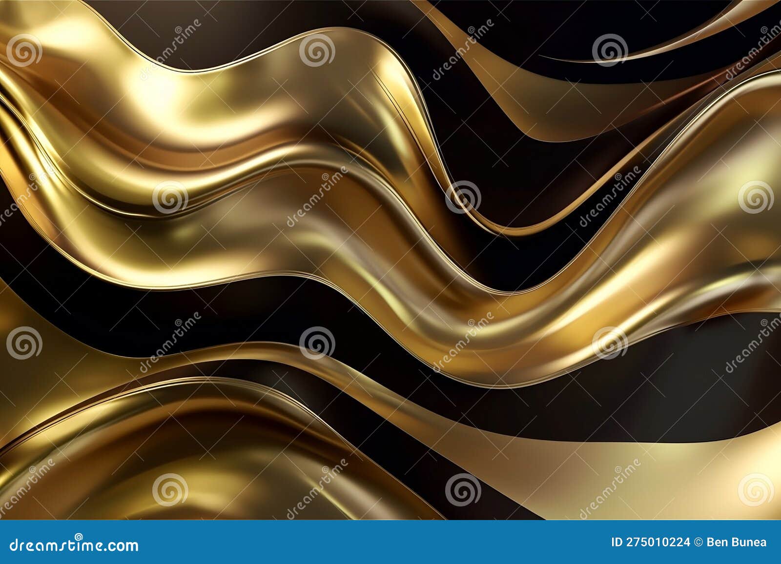 Liquid Metal Waves - Abstract Background Design with Metallic Wavy ...