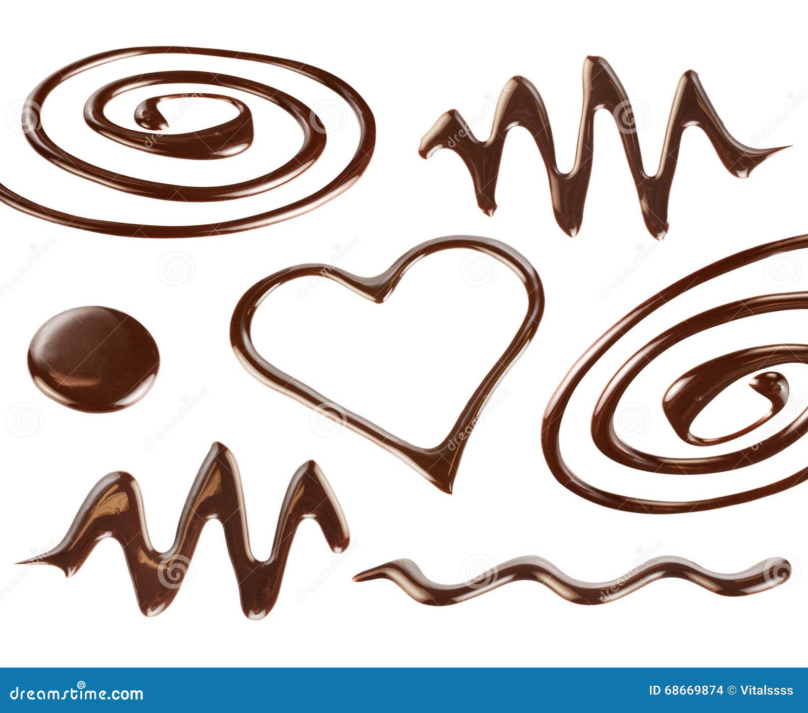 Liquid Milk Chocolate Drops and Splashes Decorative Elements. Stock ...