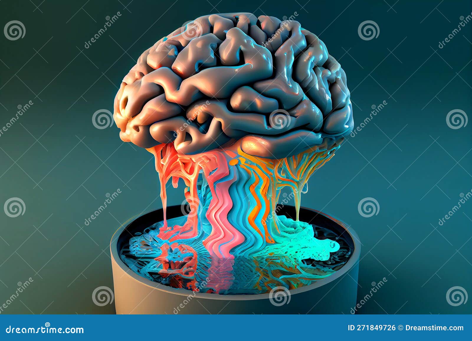 A Liquid Model of the Human Brain, Depicting the Complex Network of ...