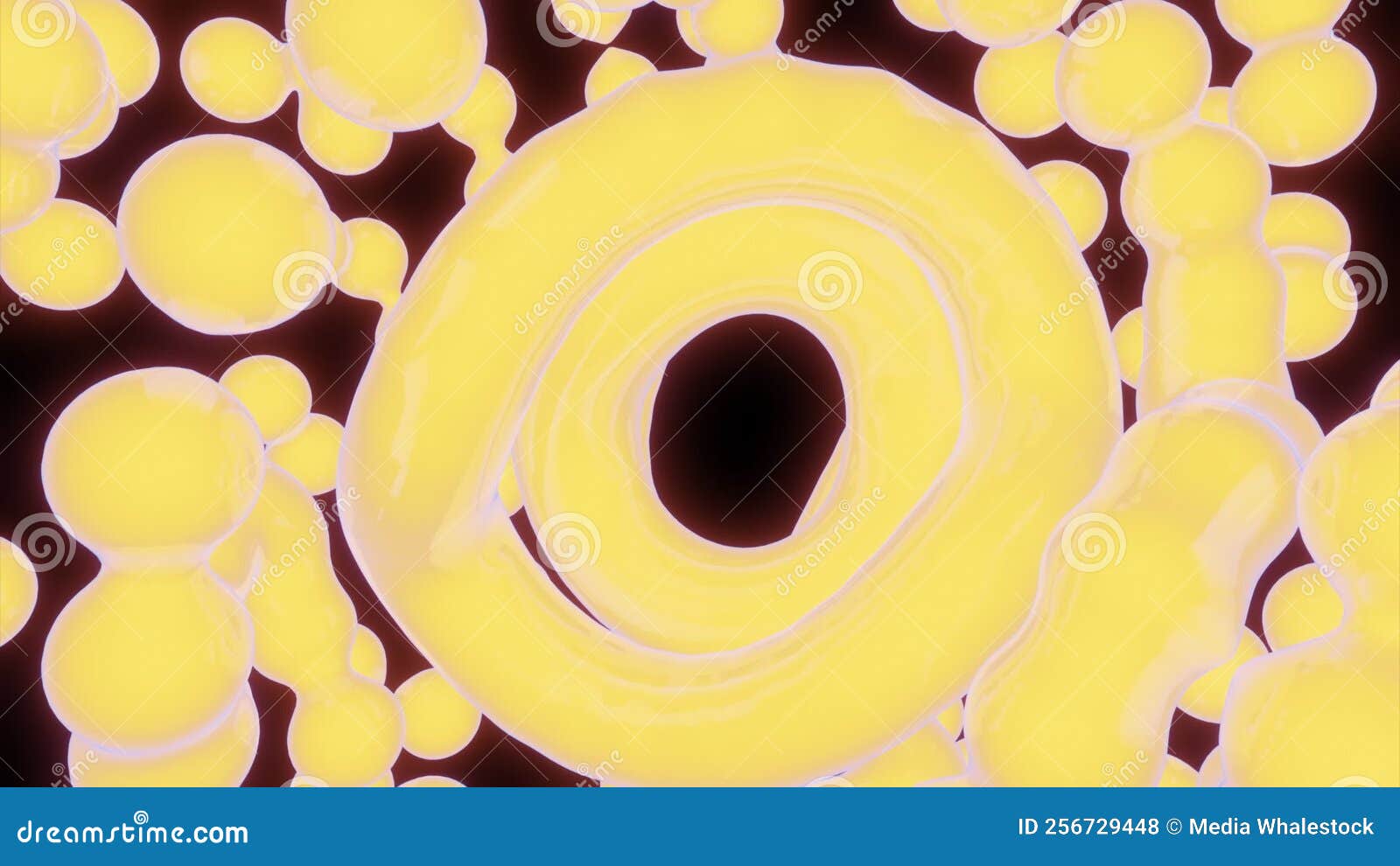 Liquid Molecules Move with Rings. Design. Liquid 3d Molecules Combine ...
