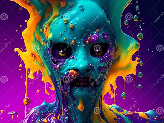 Liquid Monster. AI Generated Stock Illustration - Illustration of ...