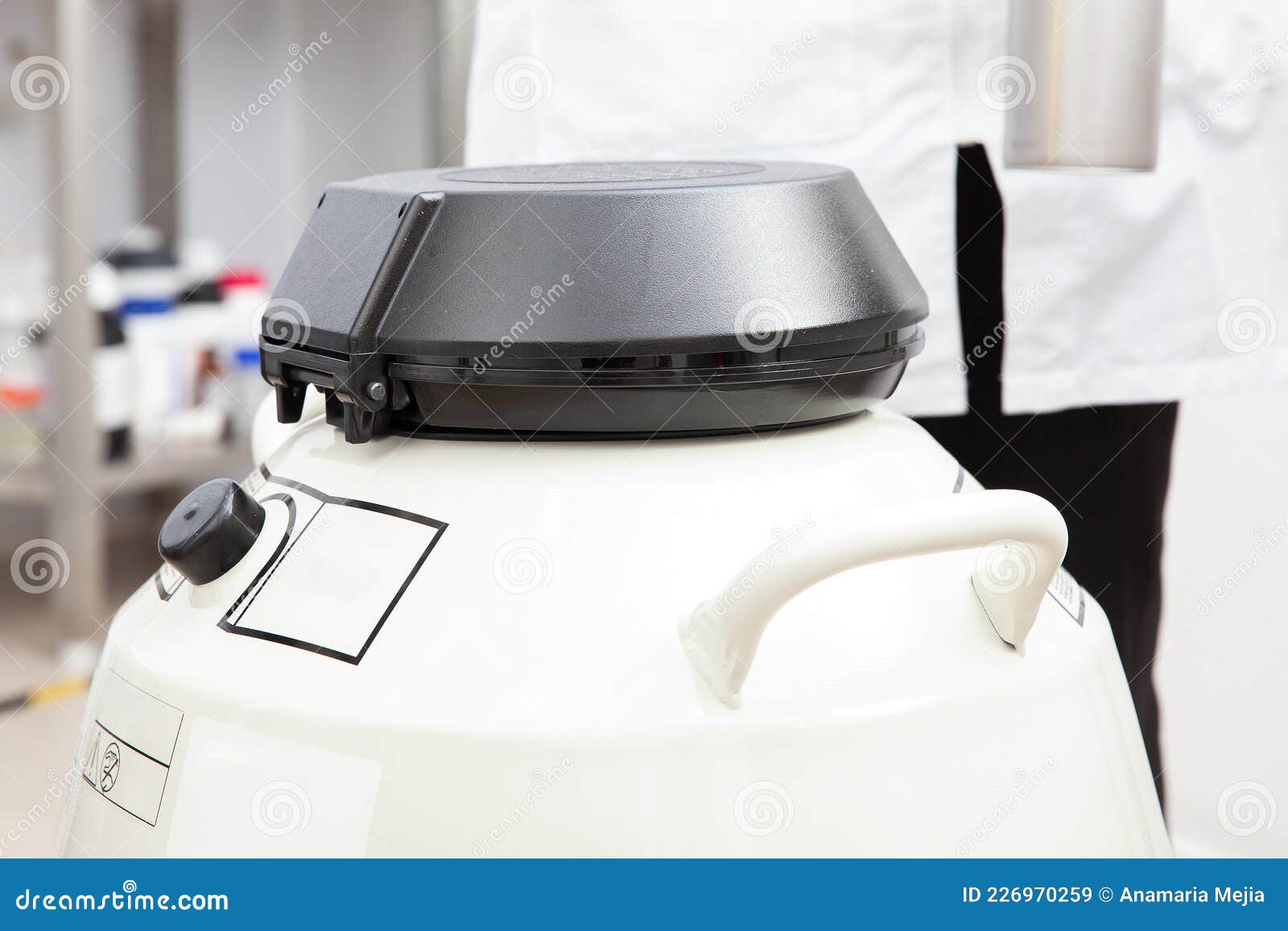 Liquid Nitrogen Cryogenic Tank at Life Sciences Laboratory Stock Image ...
