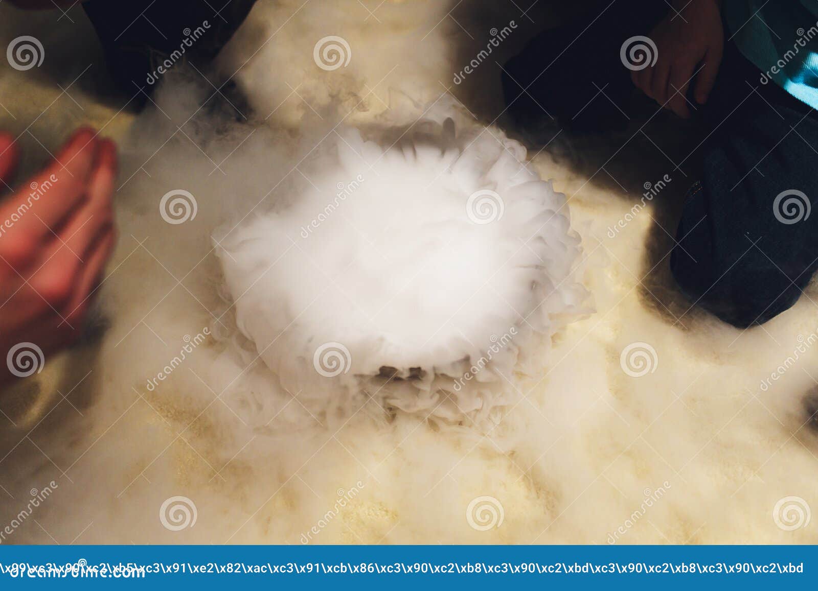 Liquid Nitrogen in a Glass on a Black Background. Stock Image - Image ...