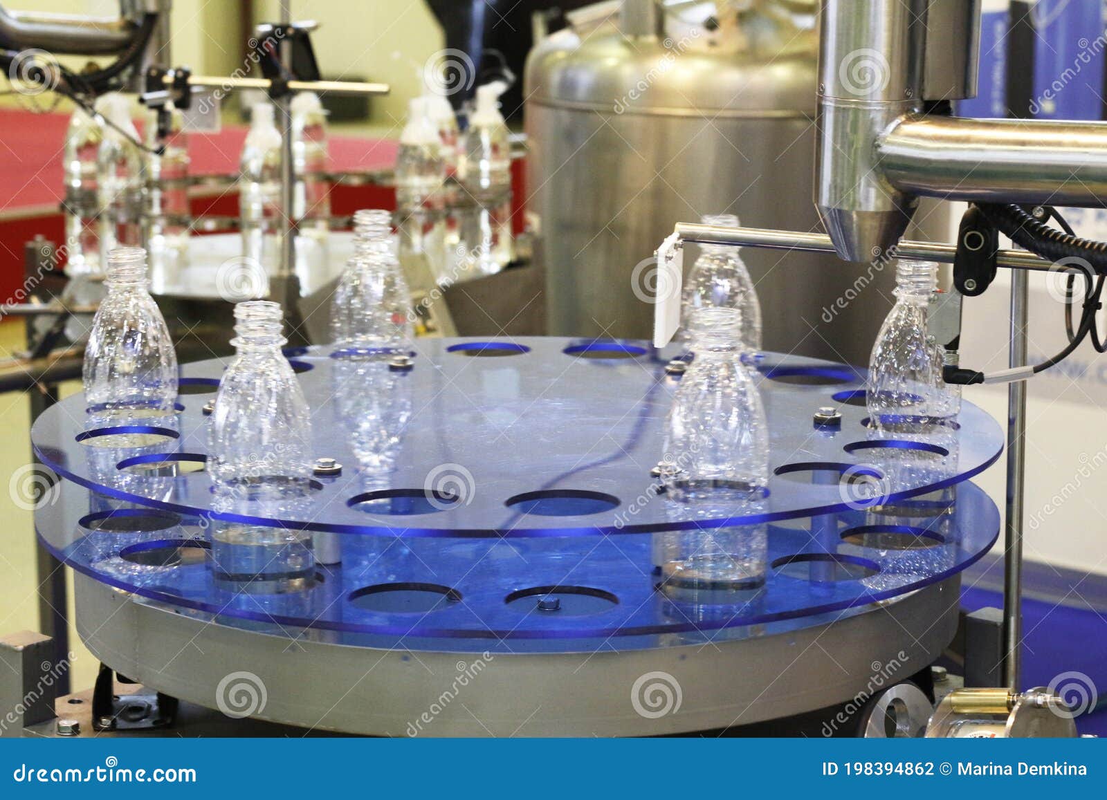 Liquid Nitrogen Supply System for Plastic Bottles Stock Photo - Image ...