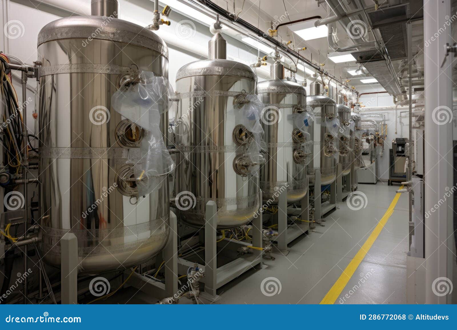 Liquid Nitrogen Tanks in Cryonics Lab Stock Illustration - Illustration ...