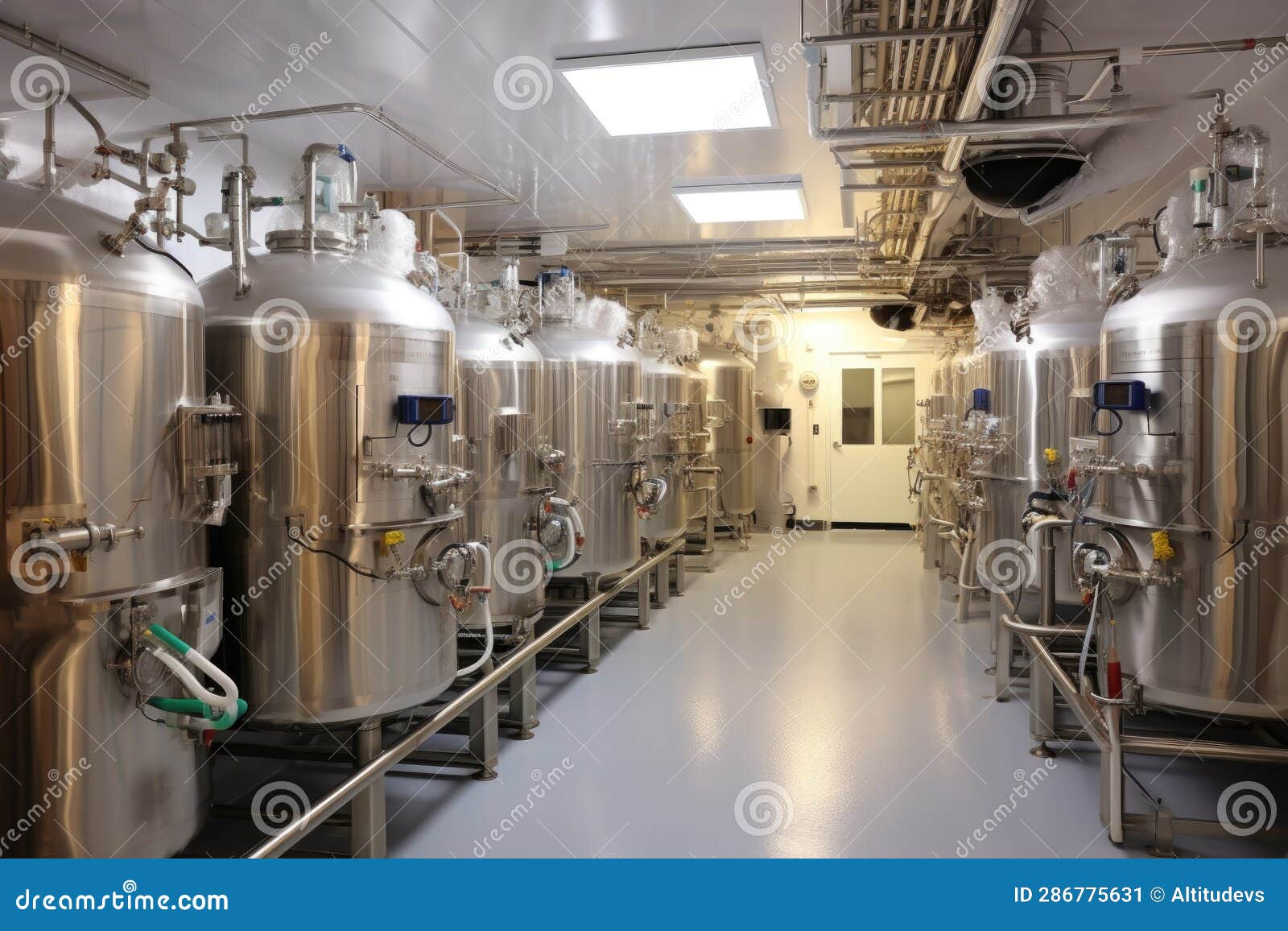 Liquid Nitrogen Tanks in Cryonics Lab Stock Image - Image of storage ...