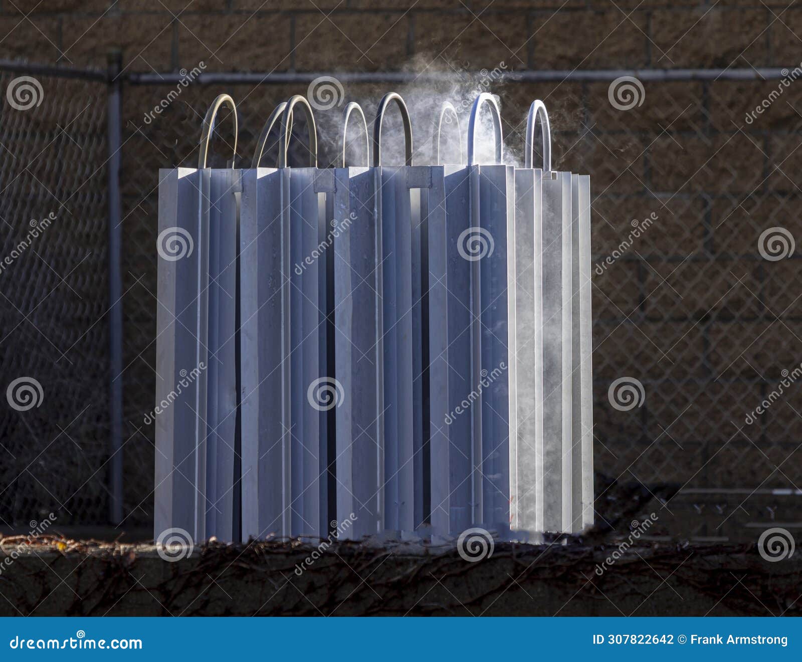 Liquid Oxygen Tanks with Steam Coming Off the Tanks Stock Photo - Image ...