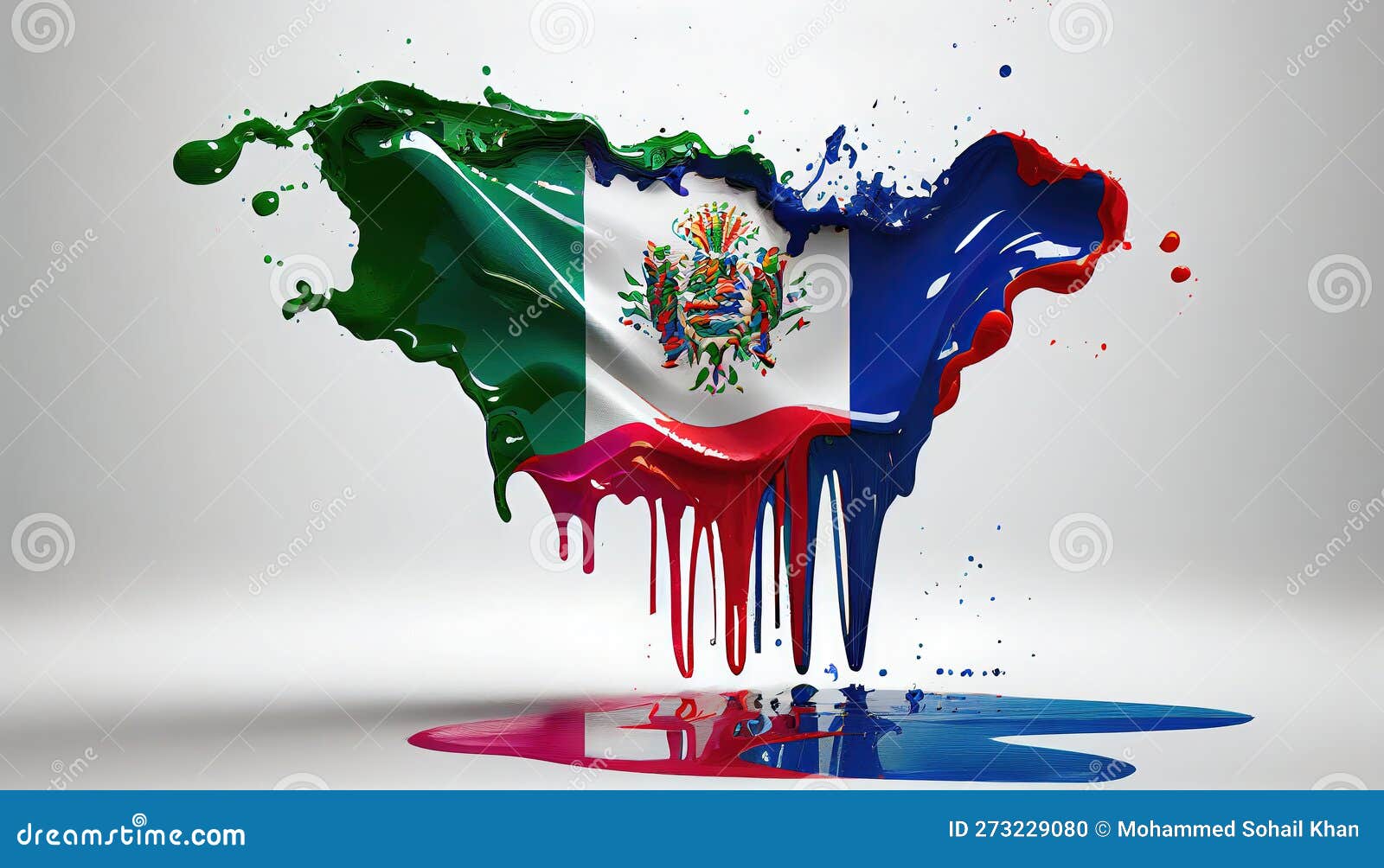 Liquid Paint Colors of Belize Flag Dripping and Explosion Abstract Art ...
