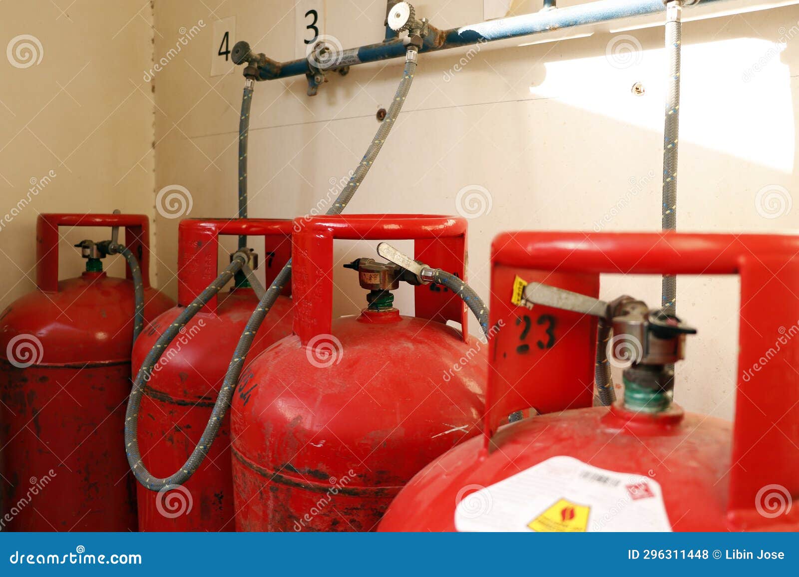 Liquid Petroleum Gas (LPG) Cylinders Stored in a Chamber Stock Photo ...