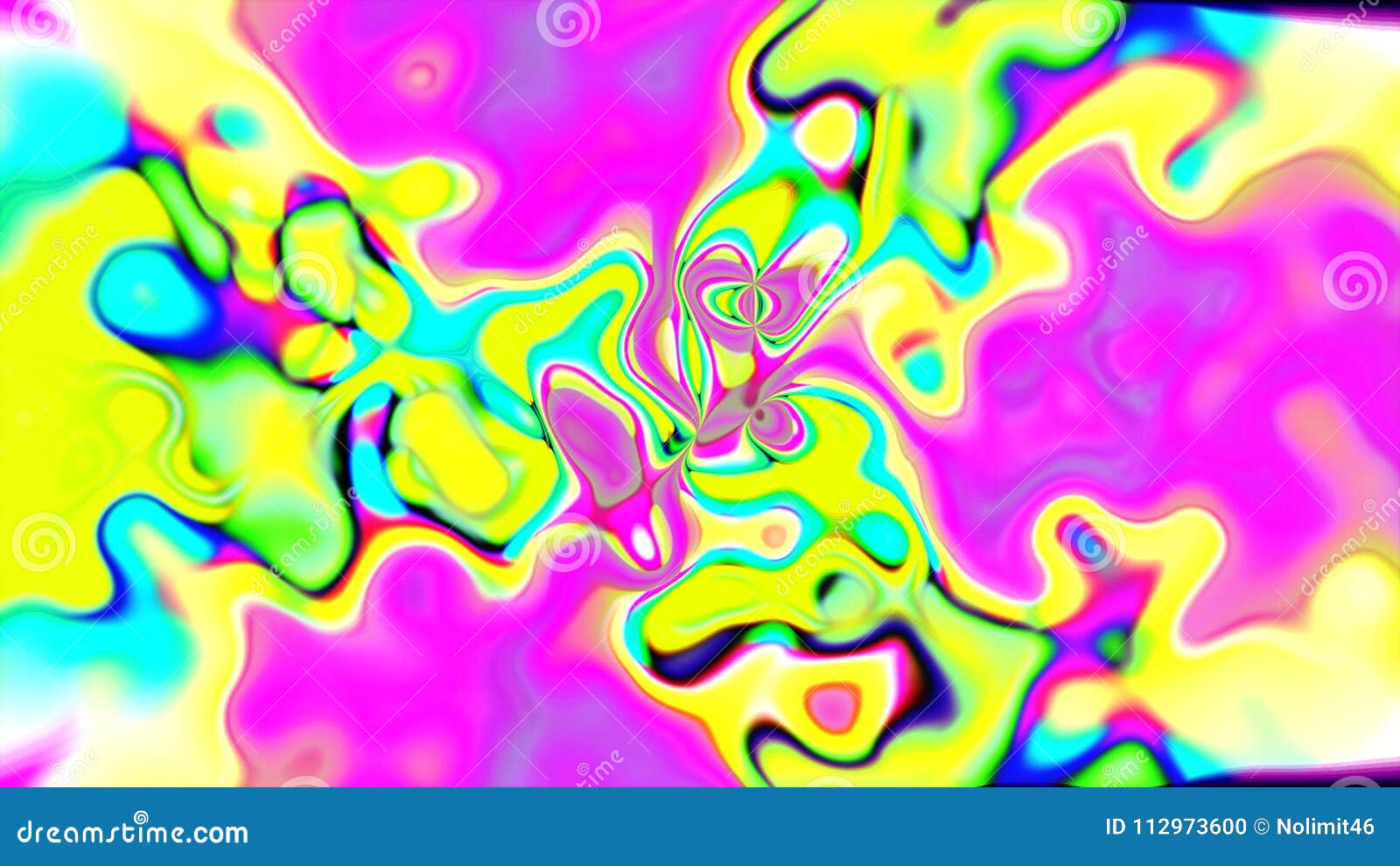 Liquid Psychedelic Marbling, Bright Abstract 3D Computer Generated ...
