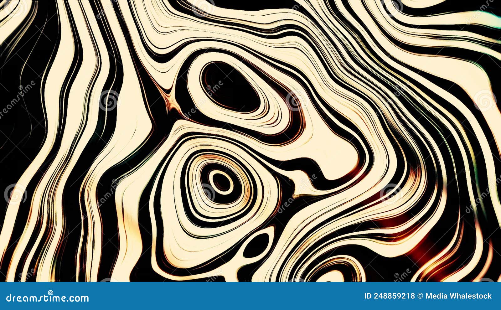 Liquid Psychedelic Pattern of Curved Lines. Motion. Moving Liquid ...