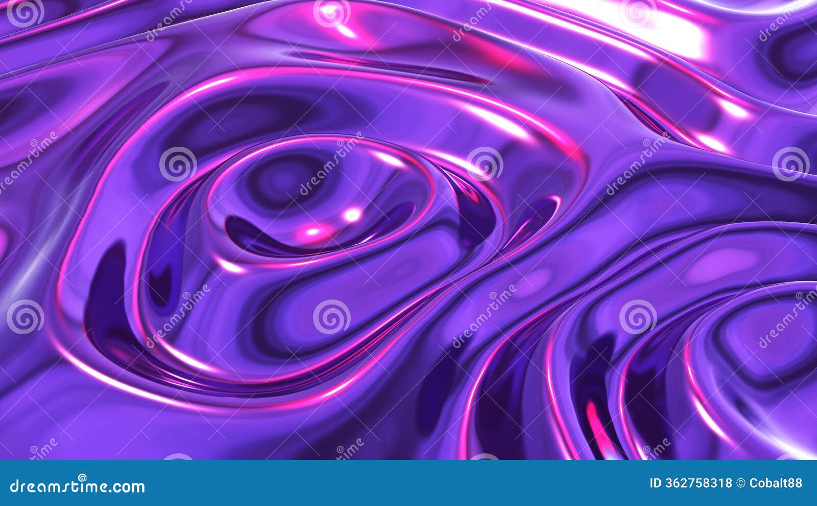 Liquid Purple Chrome Waves Background, Shiny and Lustrous Metal Pattern ...