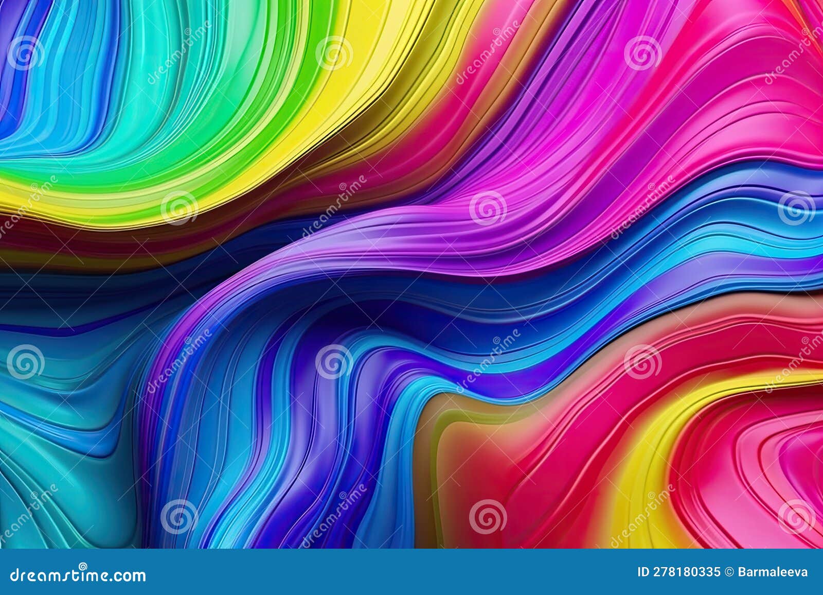 Liquid Rainbow Wavy Plastic Texture. Wrinkle Silicone Sheet Stock ...
