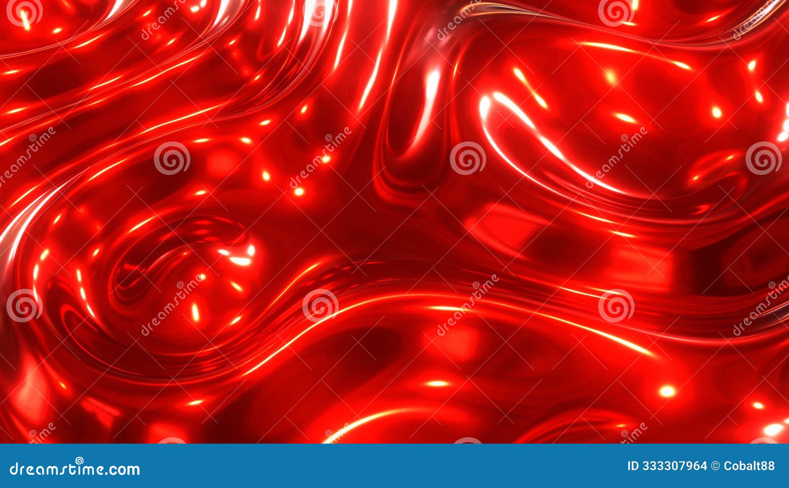 Liquid Red Chrome Waves Background, Shiny and Lustrous Metal Pattern ...