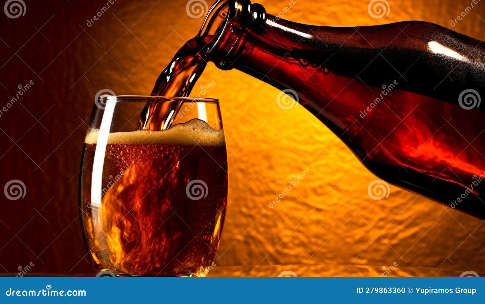 Liquid Refreshment in a Glass, Bubbles and Drops Glistening Wet ...