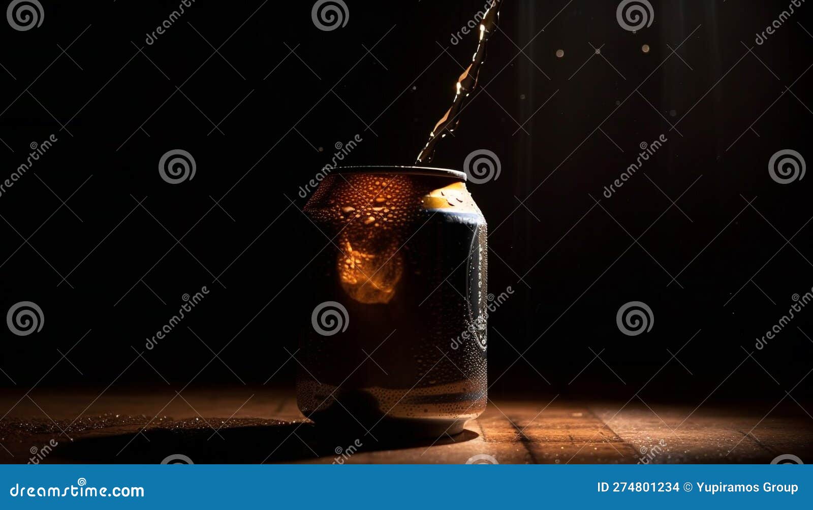 Liquid Refreshment Pouring from Bottle Onto Table Generated by AI Stock ...