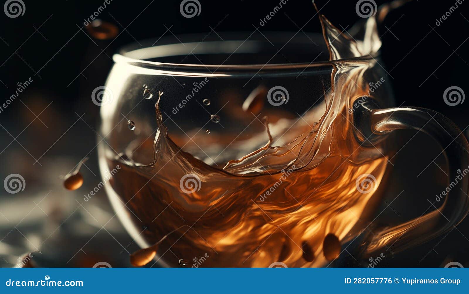 Liquid Refreshment Pouring into Whiskey Glass on Wooden Table Generated ...