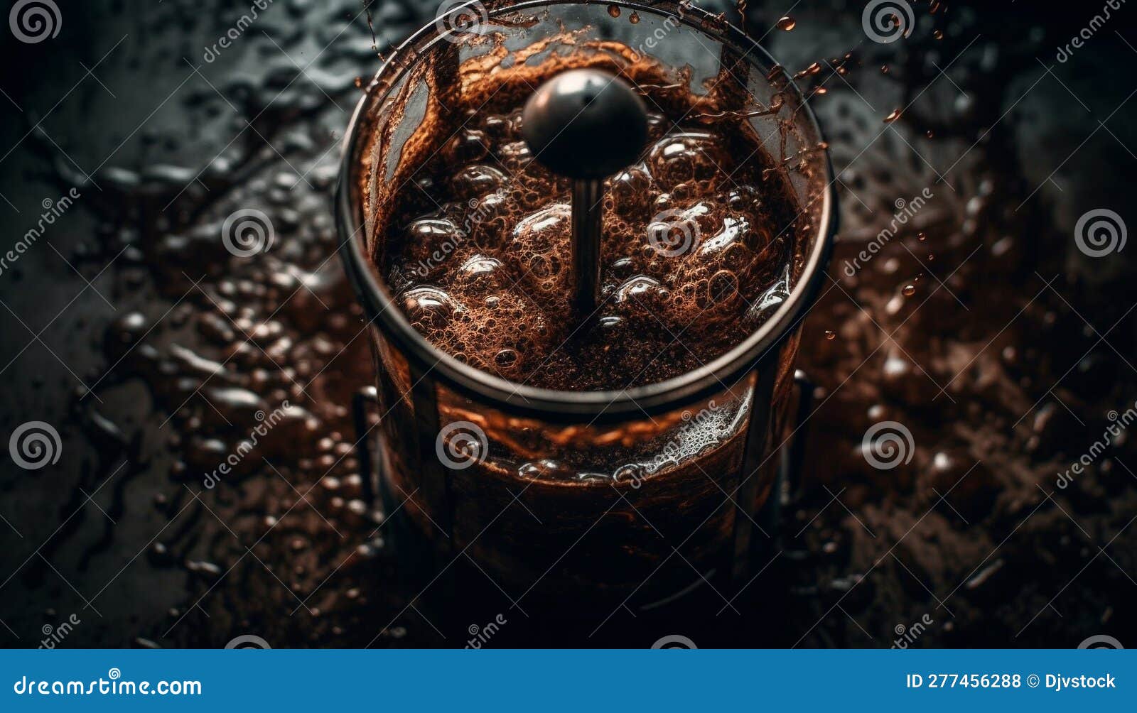 Liquid Refreshment Spilling from Glass on Table Generated by AI Stock ...