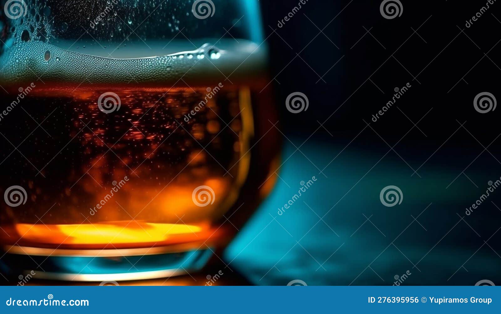 Liquid Refreshment in a Transparent Beer Glass Generated by AI Stock ...