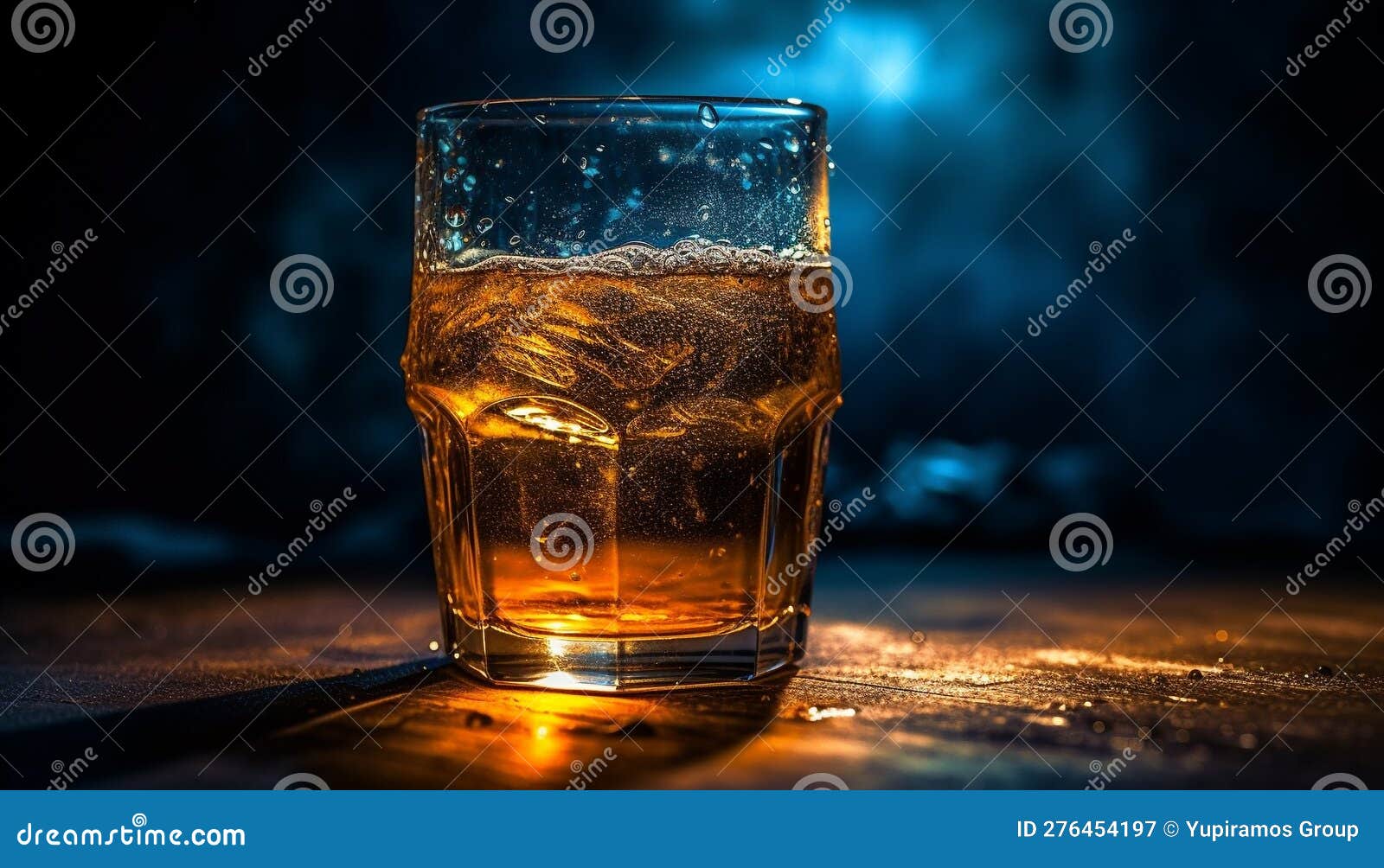 Liquid Refreshment on Wooden Table at Bar Generated by AI Stock Image ...