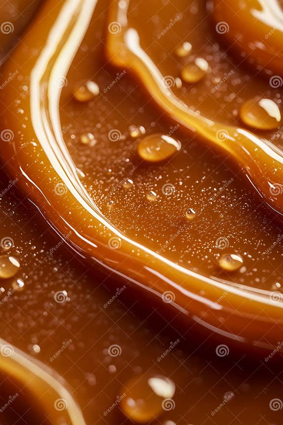 Liquid Salted Caramel Syrup. Background of Salted Caramel Paste Stock ...