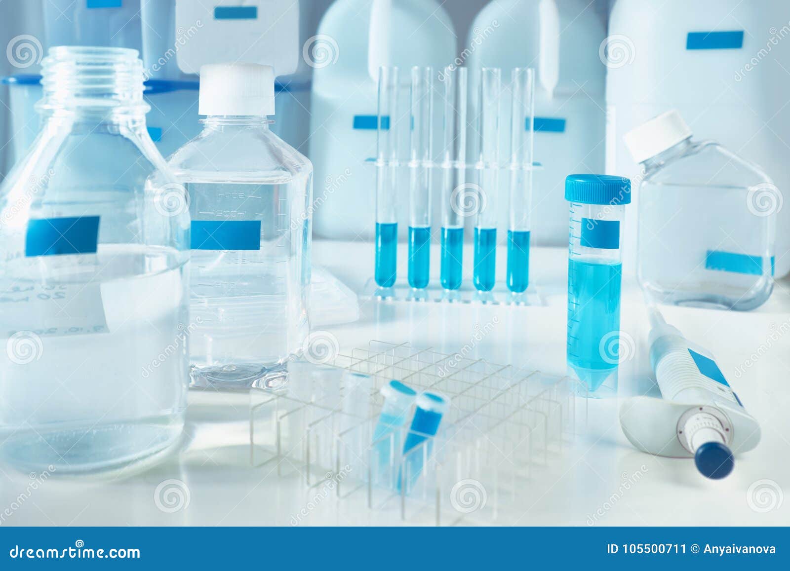 Liquid Samples in Glass and Plastic Tubes, Space for Your Text Stock ...