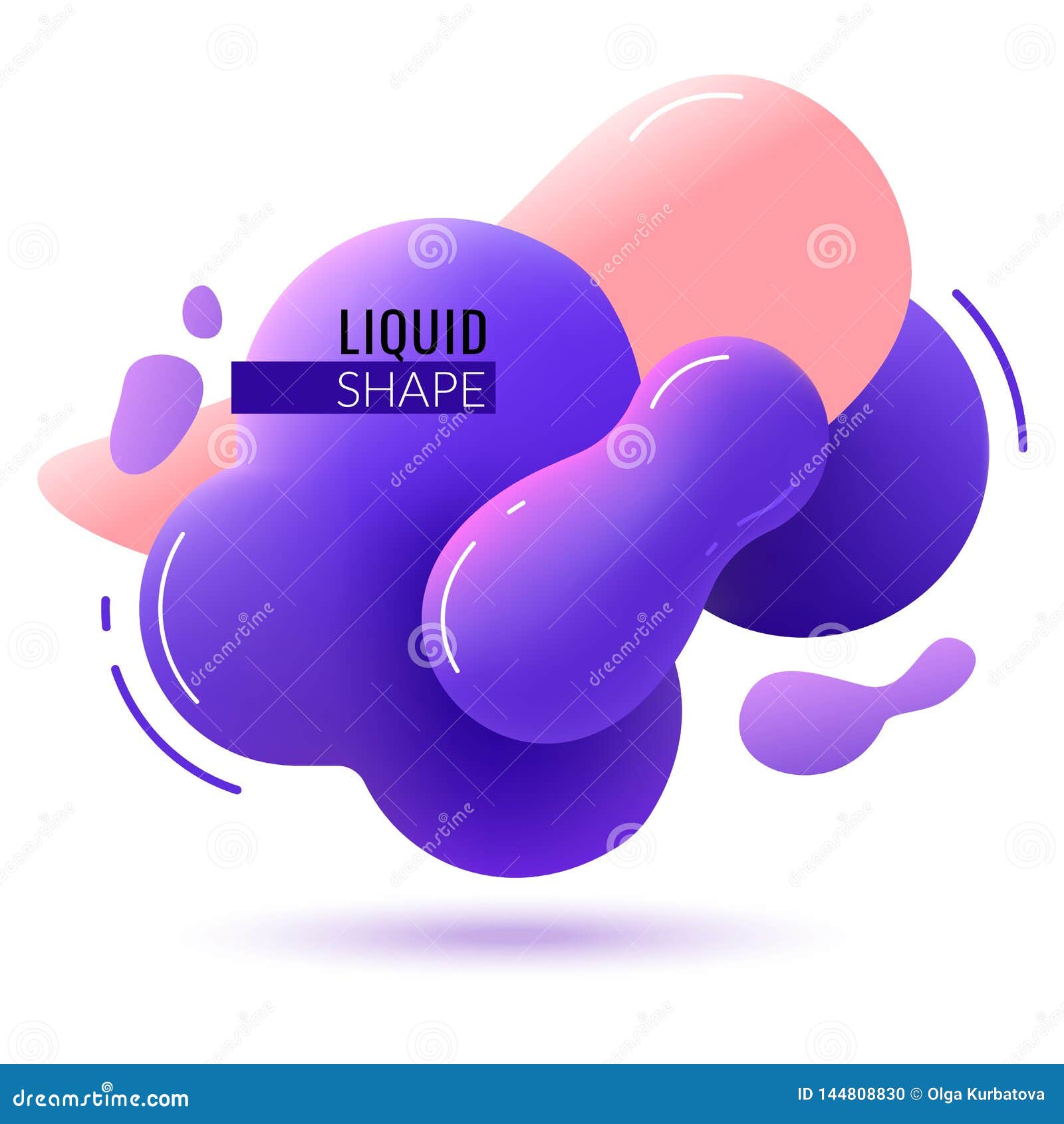 Liquid Shape Banner. Fluid Abstract Color Elements Paint Form Memphis ...