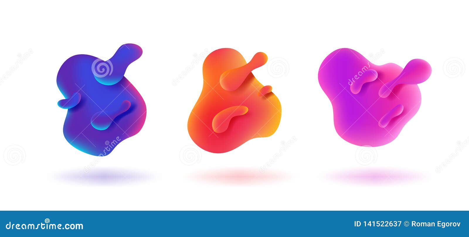 Liquid Shape Banner. Gradient Graphic Wave Elements, Dynamic Liquid ...