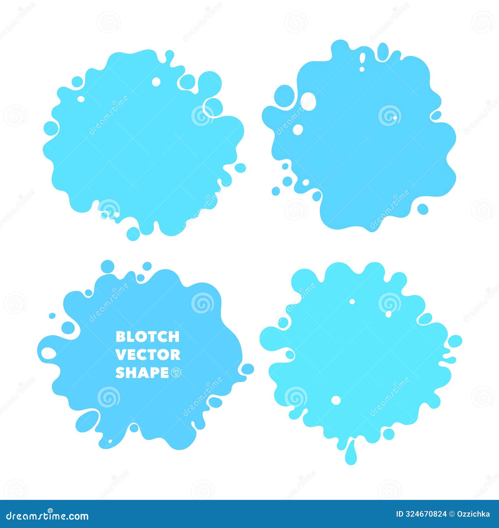 Liquid Shapes, Frames with Uneven Wavy Edge Set, Composition. Water ...