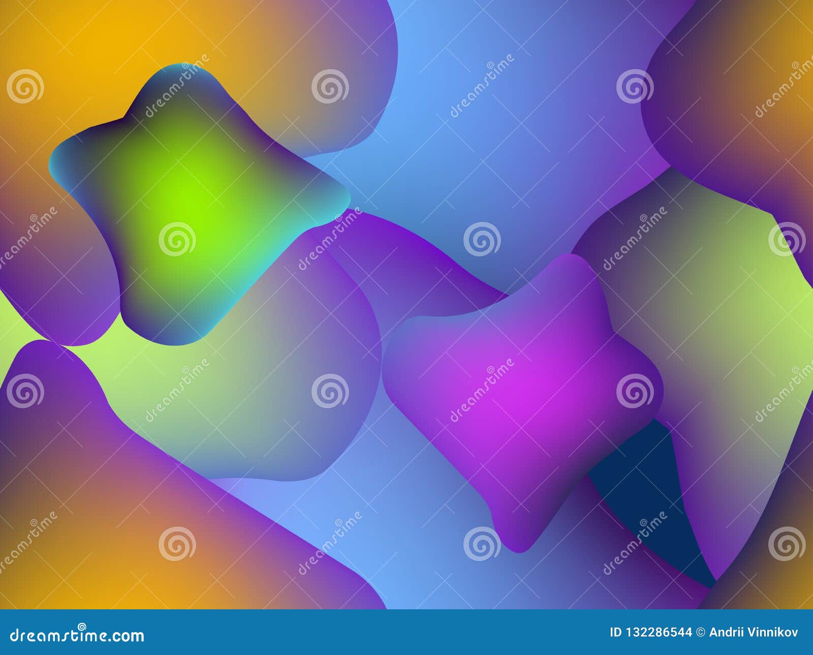 Liquid Shapes Seamless Pattern. Abstract Colorful Gradient Background ...